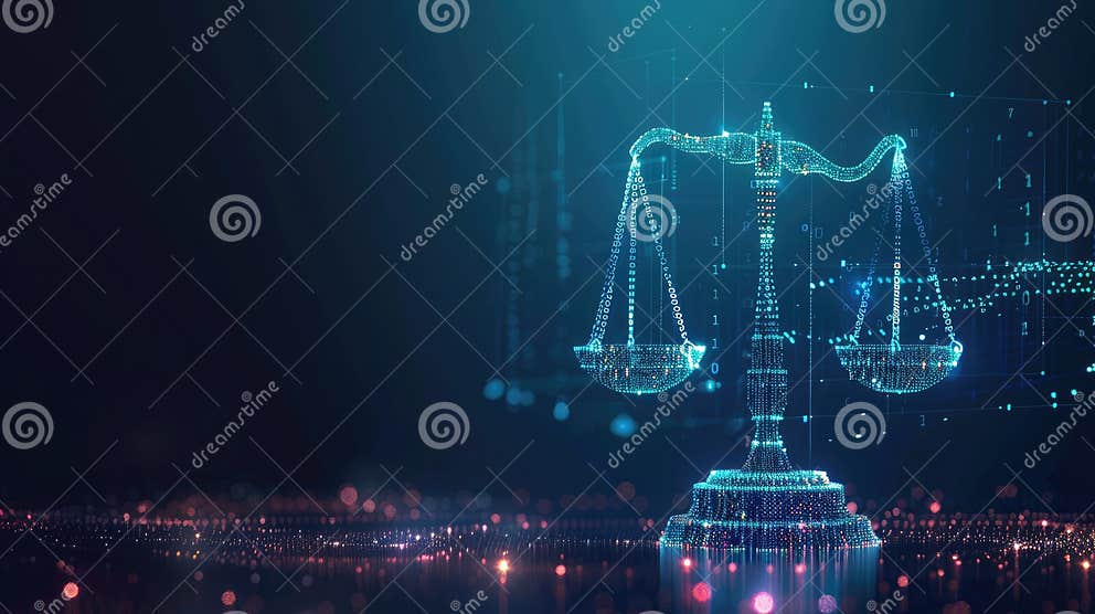 Binary Code Forming a Balance Scale Symbolizing AI Ethics and the ...