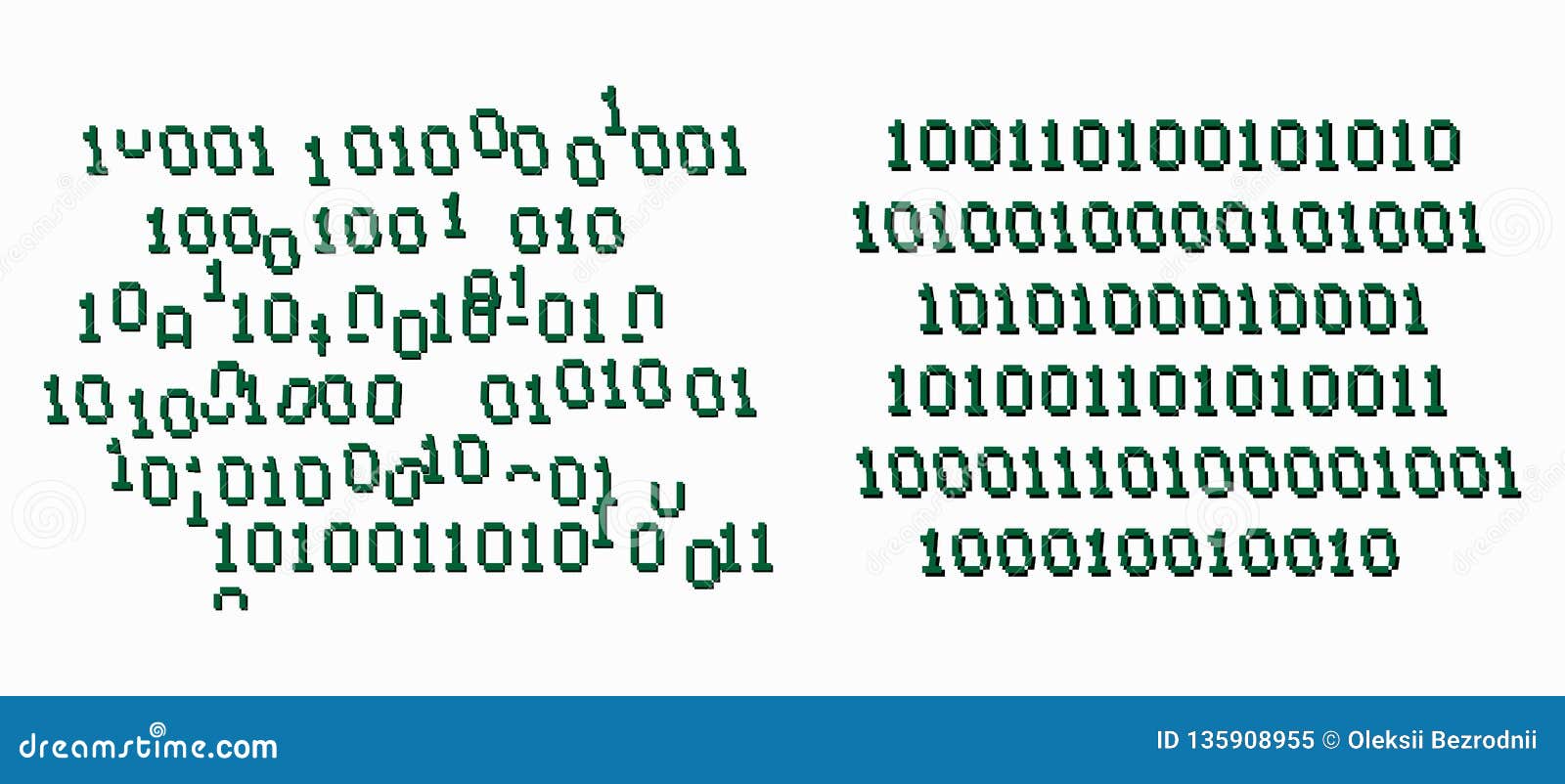 Binary code glitch stock vector. Illustration of glitch - 135908955