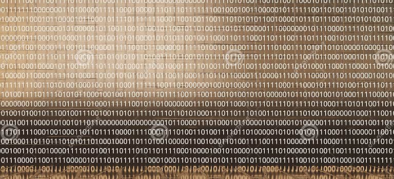 Binary Code Golden Background 3d-illustration Stock Illustration ...