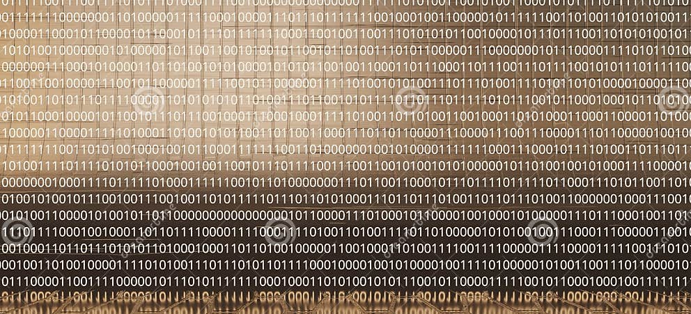 Binary Code Golden Background 3d-illustration Stock Illustration ...