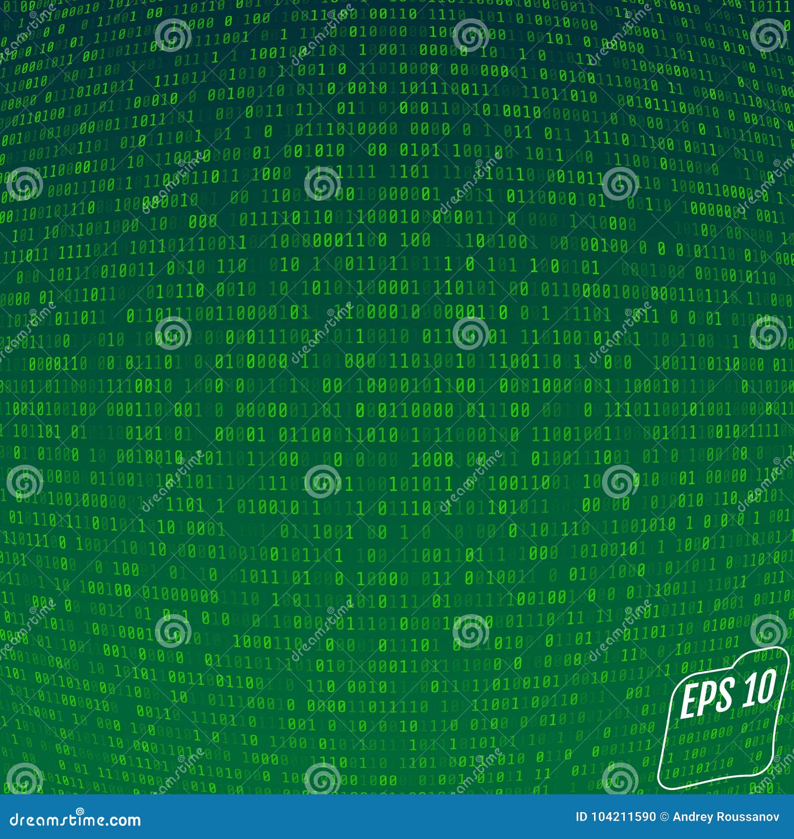 Binary Code On Green Background. Background In A Matrix Style. Vector ...