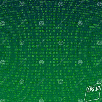 Binary Code on Green Background. Background in a Matrix Style Stock ...