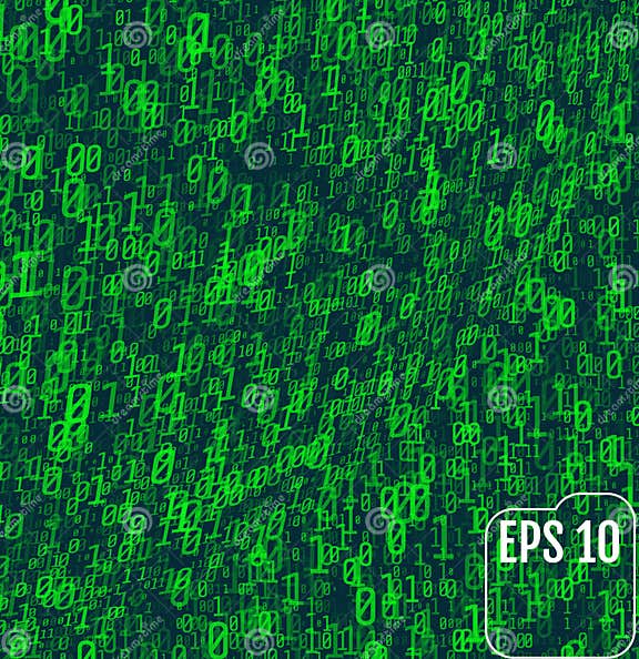 Binary Code on Green Background. Background in a Matrix Style Stock Vector - Illustration of ...