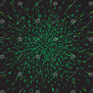 Binary Code Green and Dark Background Digits on Screen. Algorithm Binary, Data Code, Decryption ...