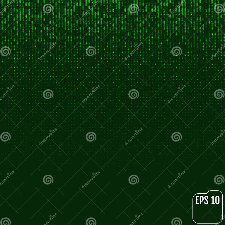 Binary Code Green Neon Glow Matrix. Vector Stock Vector - Illustration ...