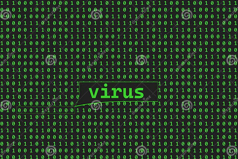 Binary Code, Green Numbers, Dark Screen. Matrix on the Background ...