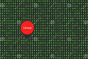 Binary Code, Green Numbers, Dark Screen. Matrix on the Background ...