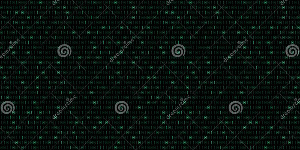 Binary Code Green Seamless Vector Background Stock Vector - Illustration of security, matrix ...