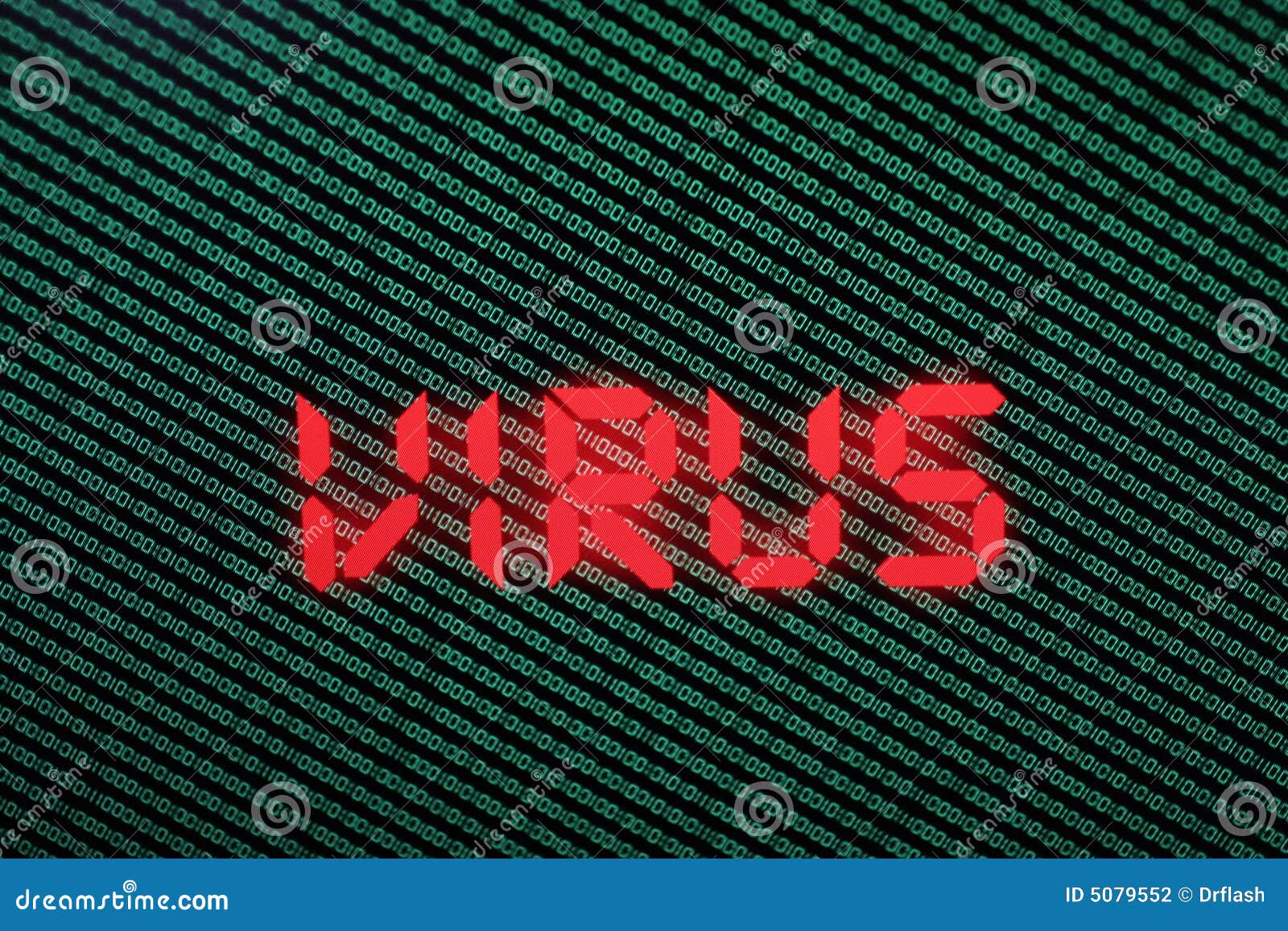 Binary Code in Green on TFT with Virus in it Stock Illustration ...