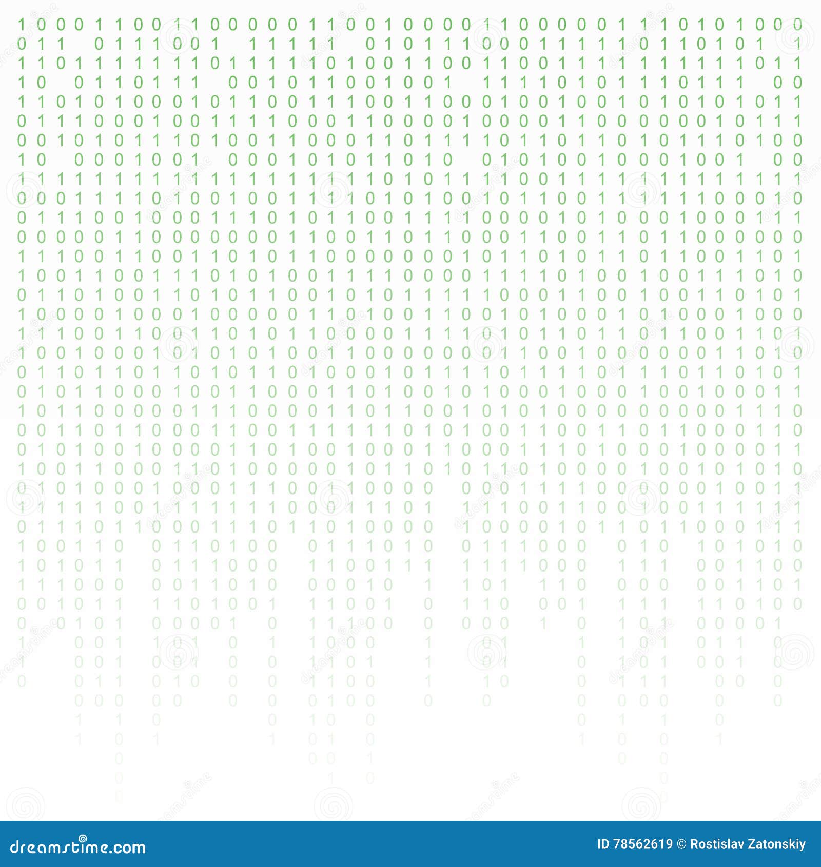 Binary Code Green And White Background With Digits On Screen Algorithm Data Decryption