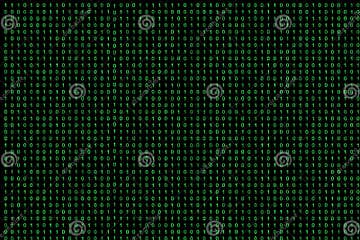 Binary Code Grid from Bright Green Digits on Black Background, Matrix ...