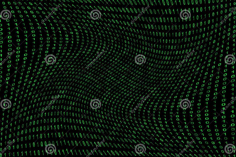 Binary Code Grid from Bright Green Digits on Black Background, Matrix ...