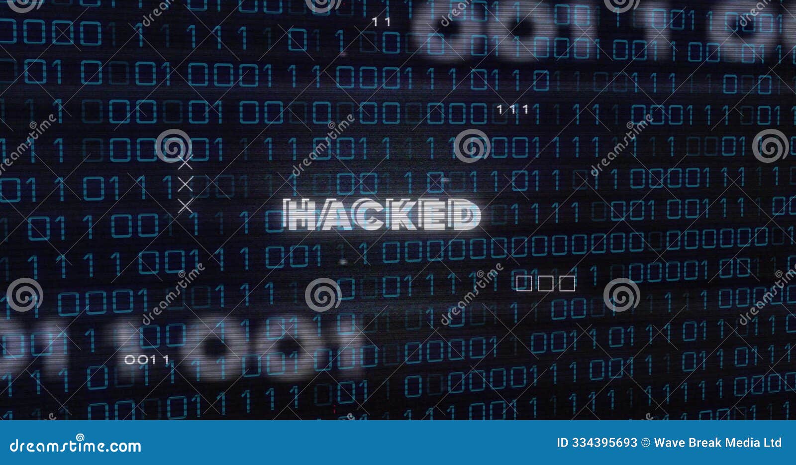 Binary Code With Hacked Text Image Over Dark Background Stock Image Image Of Hacked Attack