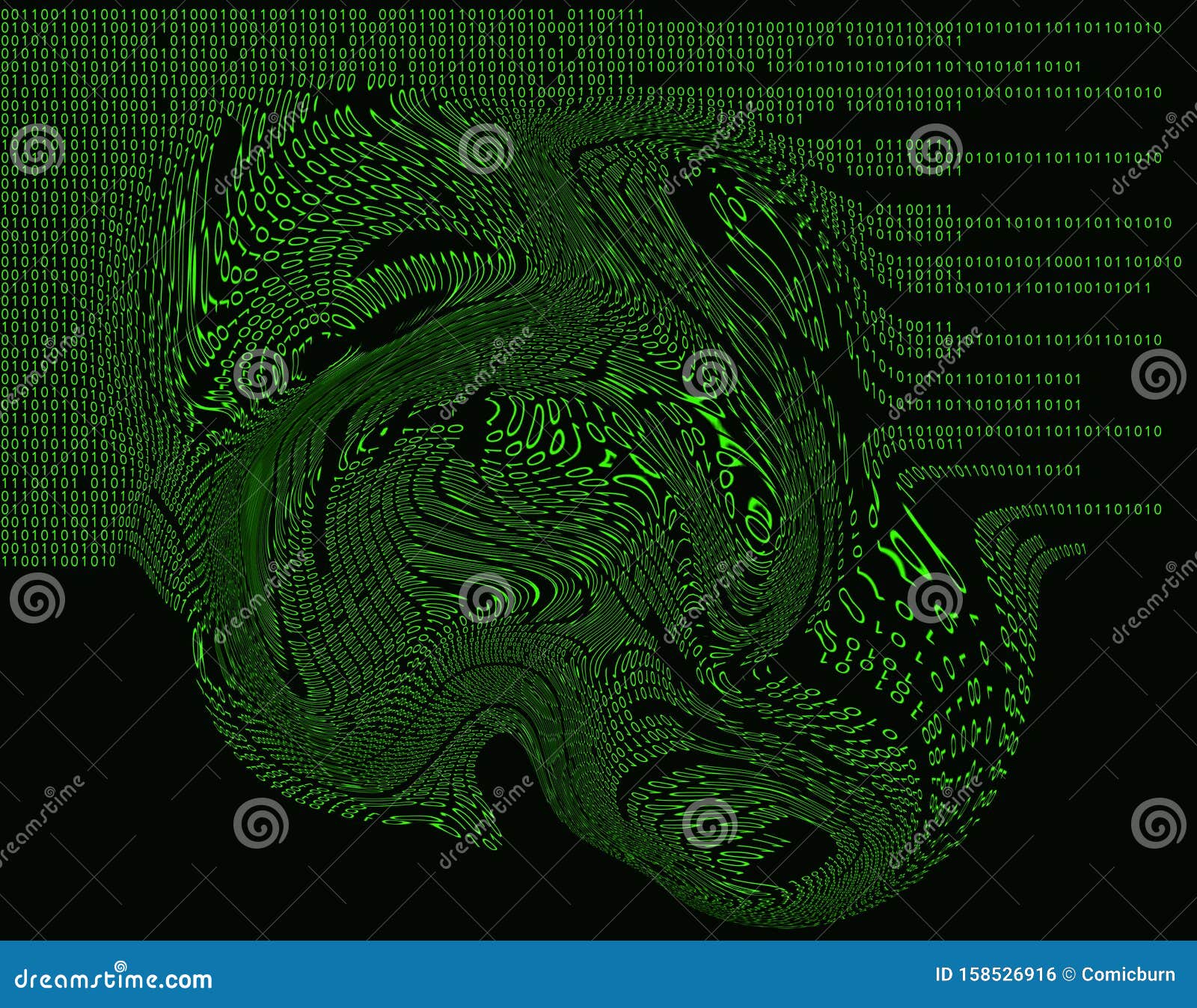Binary Code Hacker Attack Virus Trippy Stock Photo - Image of nightmare ...