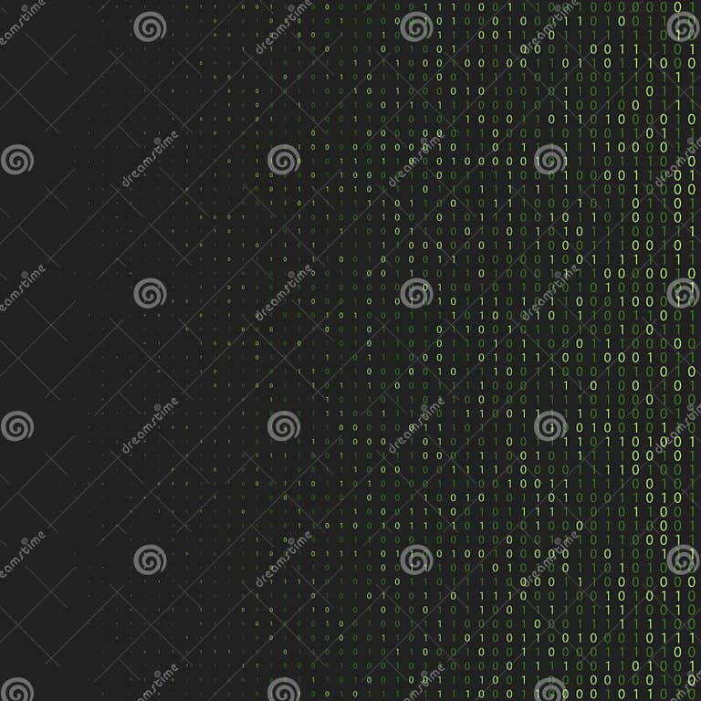 Binary Code Halftone Background. Zero and One Abstract Symbols Stock Illustration - Illustration ...
