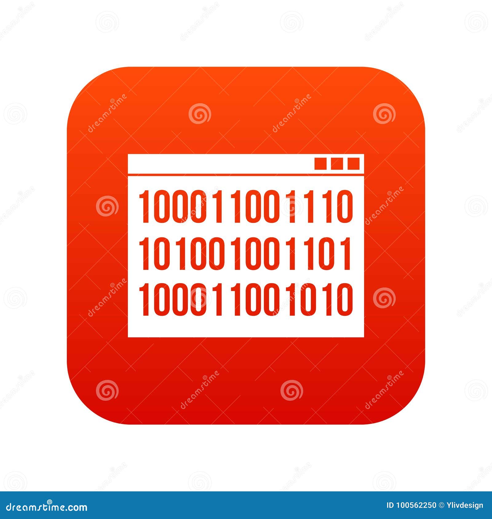 Binary Code Icon Digital Red Stock Vector - Illustration of ...
