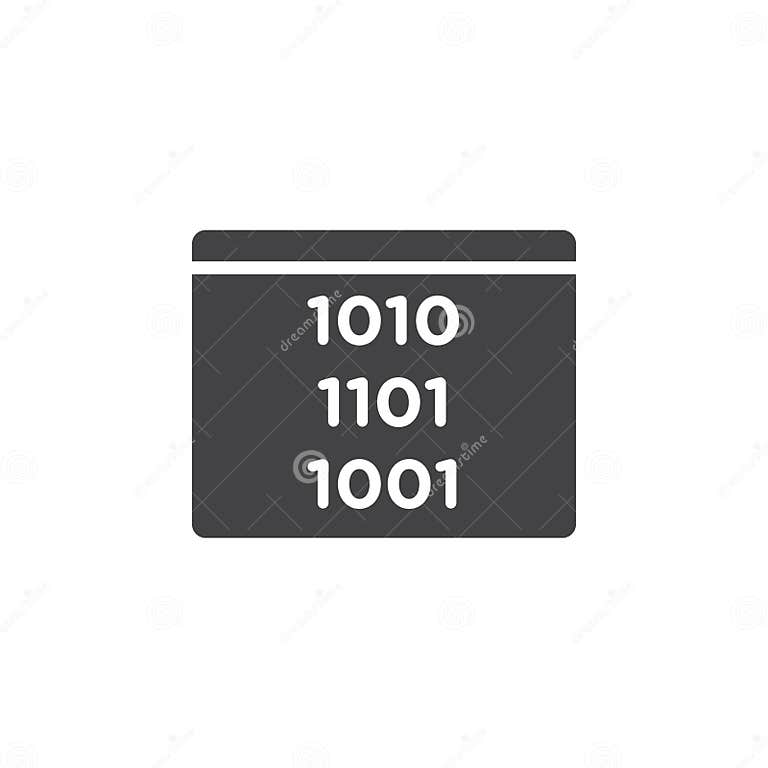 Binary Code Icon Flat Simple Outline Set Stock Illustration - Illustration of code, analysis ...
