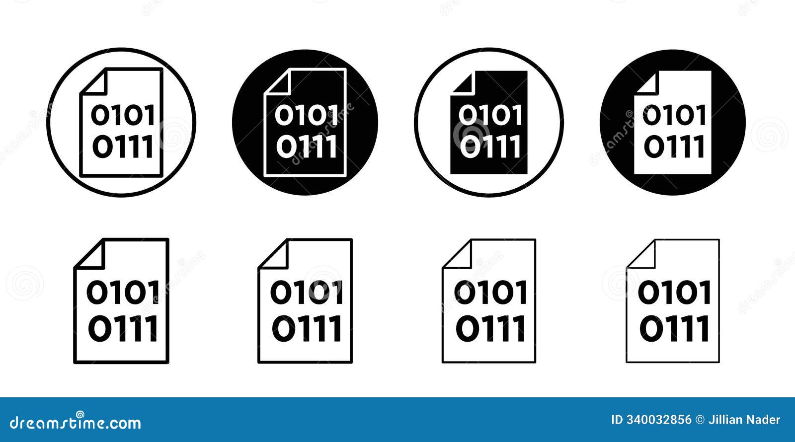 Binary Code Icon Linear Logo Isolated Stock Photo - Image of artificial, technology: 340032856