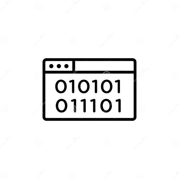 Binary Code Icon Set. Computer Software 01 Binary Data Vector Symbol Stock Vector - Illustration ...