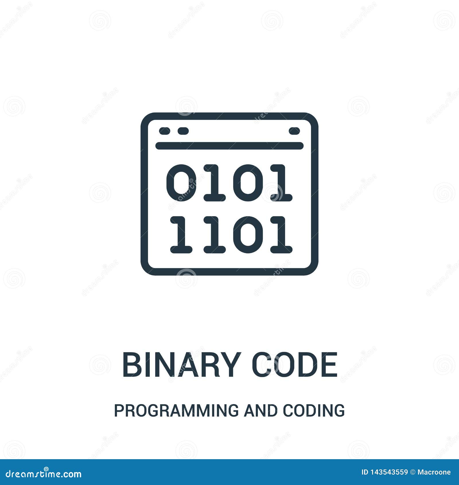 Binary Code Icon Vector From Programming And Coding Collection Thin Line Binary Code Outline 1814