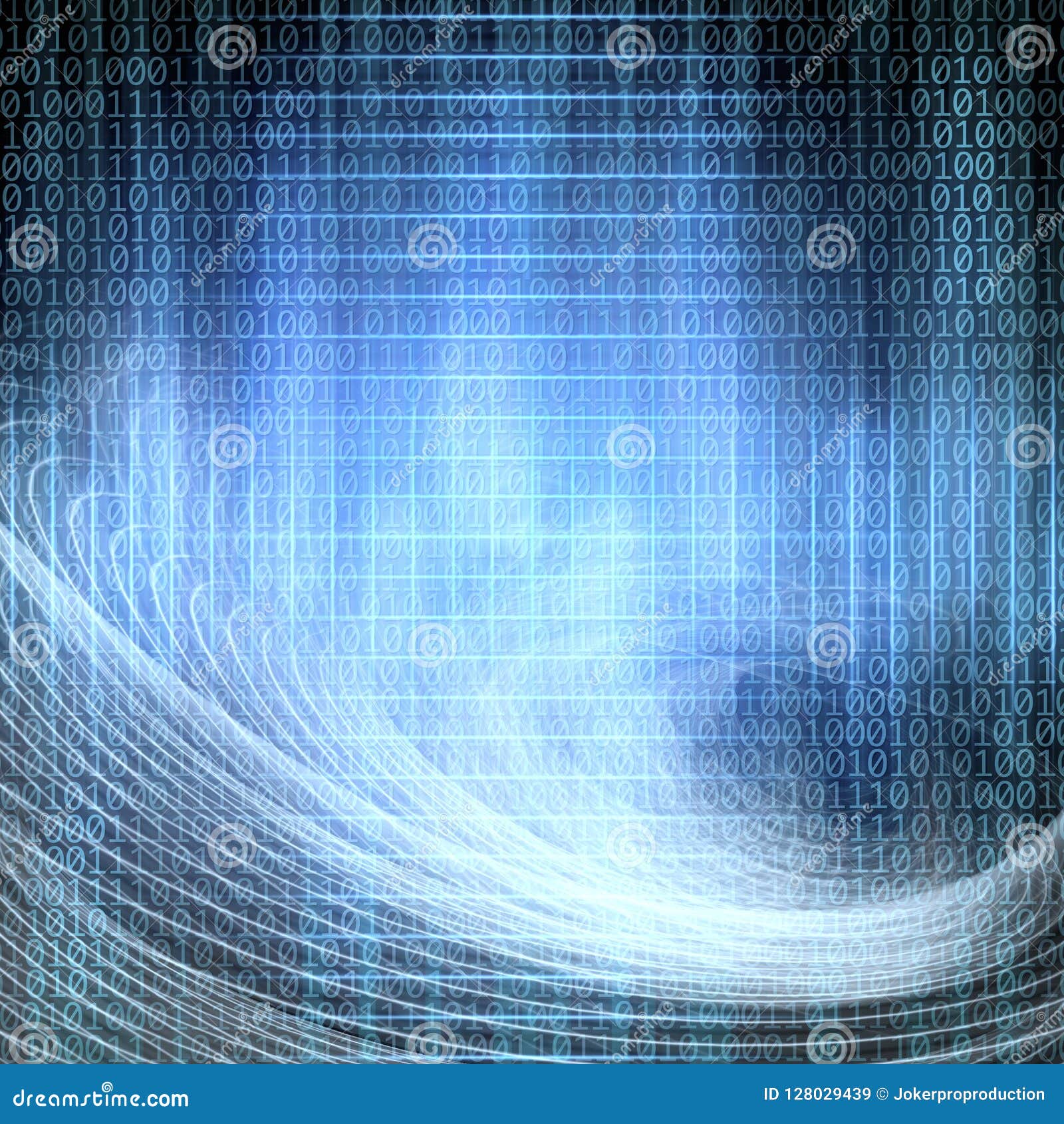 Binary code and lights stock illustration. Illustration of code - 128029439