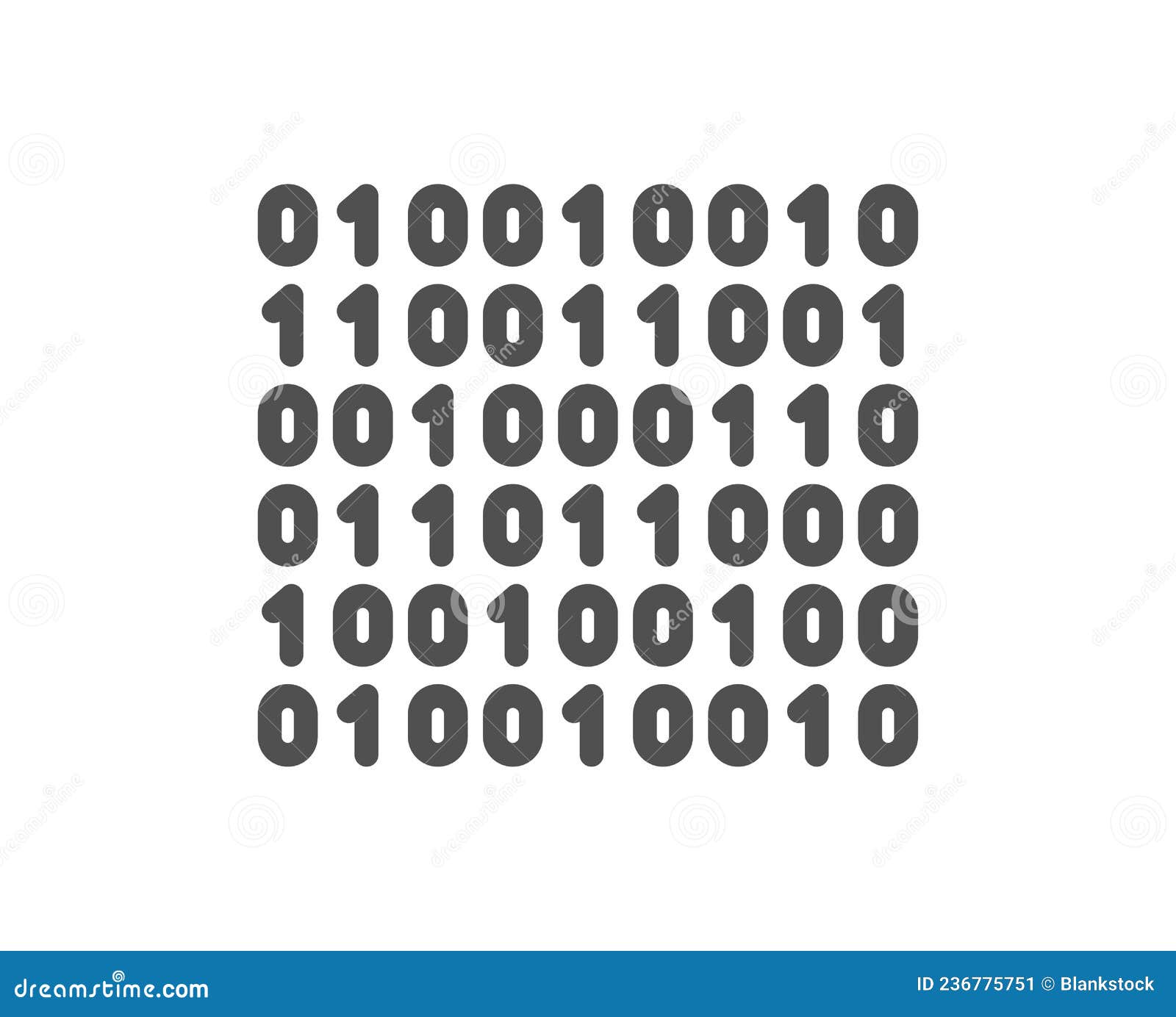 Binary Code Line Icon. Computer Machine Code Sign. Vector Stock Vector ...