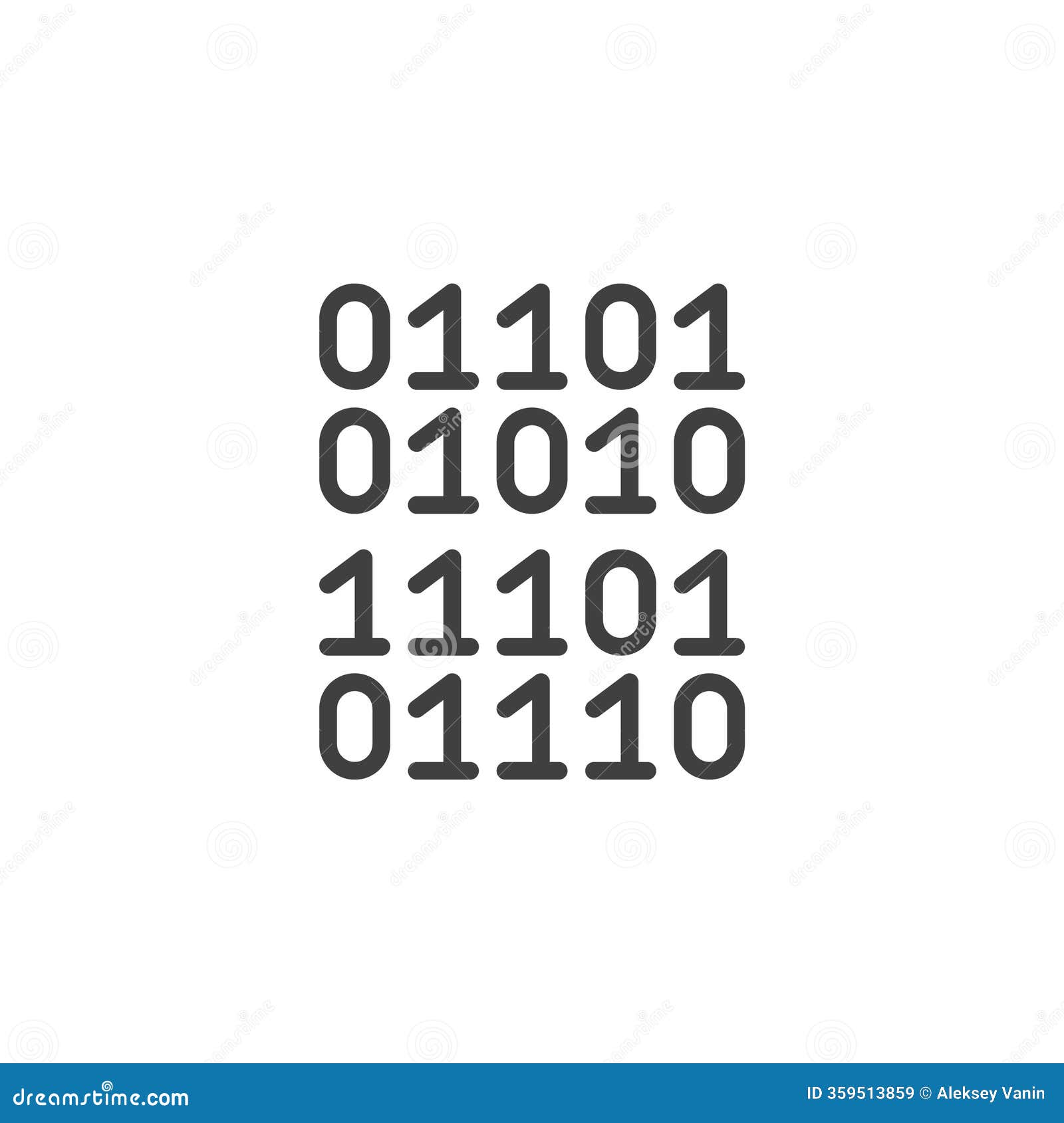 Binary Code line icon stock illustration. Illustration of pictogram - 359513859
