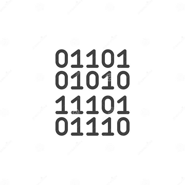 Binary Code line icon stock illustration. Illustration of pictogram ...