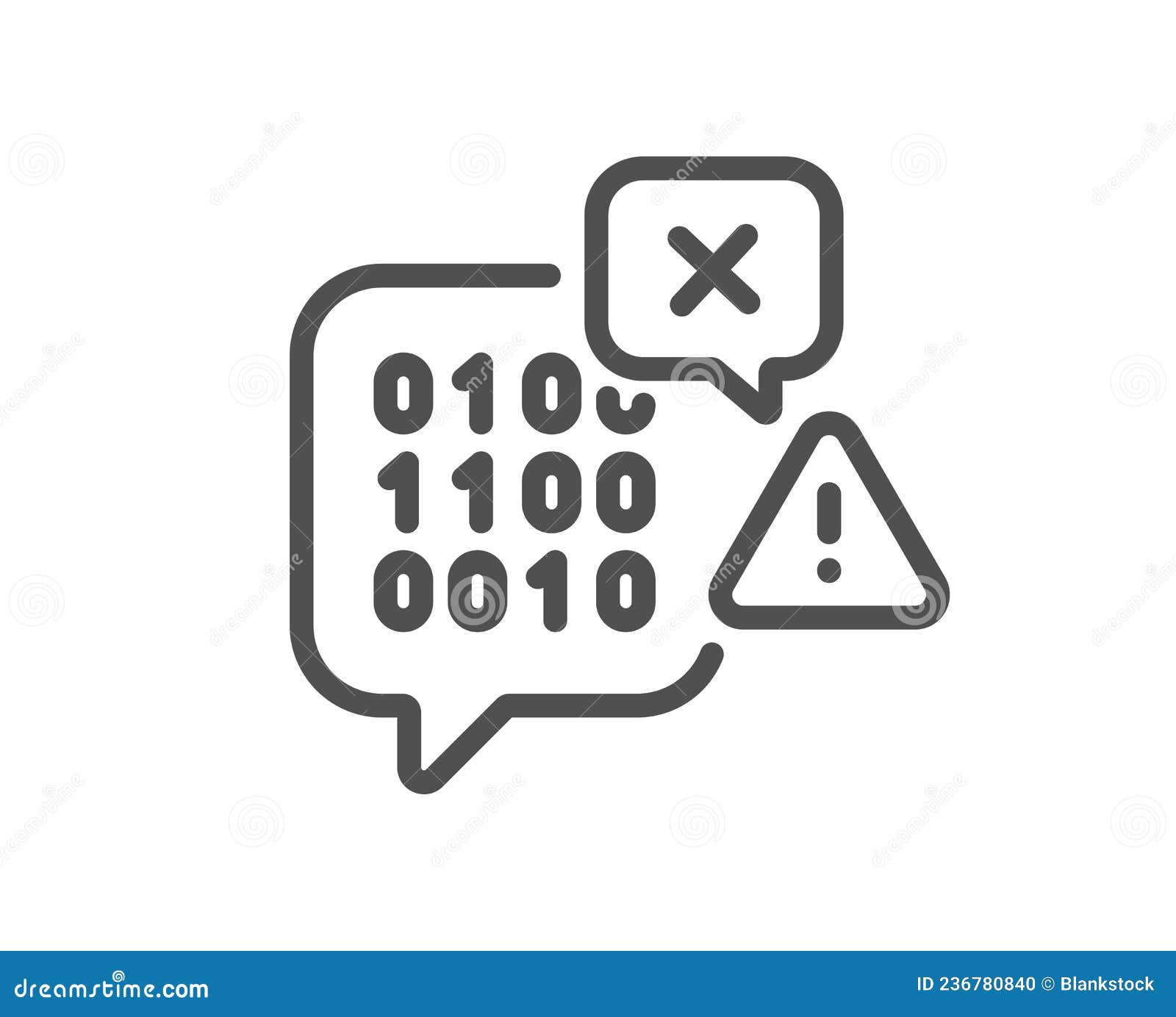 Binary Code Line Icon. Ransomware Threat Sign. Vector Stock Vector ...