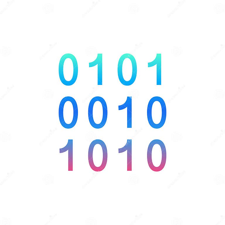 Binary Code Line Vector Icon. Coding Concept Colourful Illustration ...