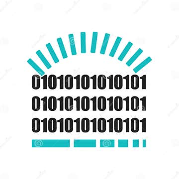 Binary Code Loading Symbol Icon Vector Sign and Symbol Isolated on White Background, Binary Code ...