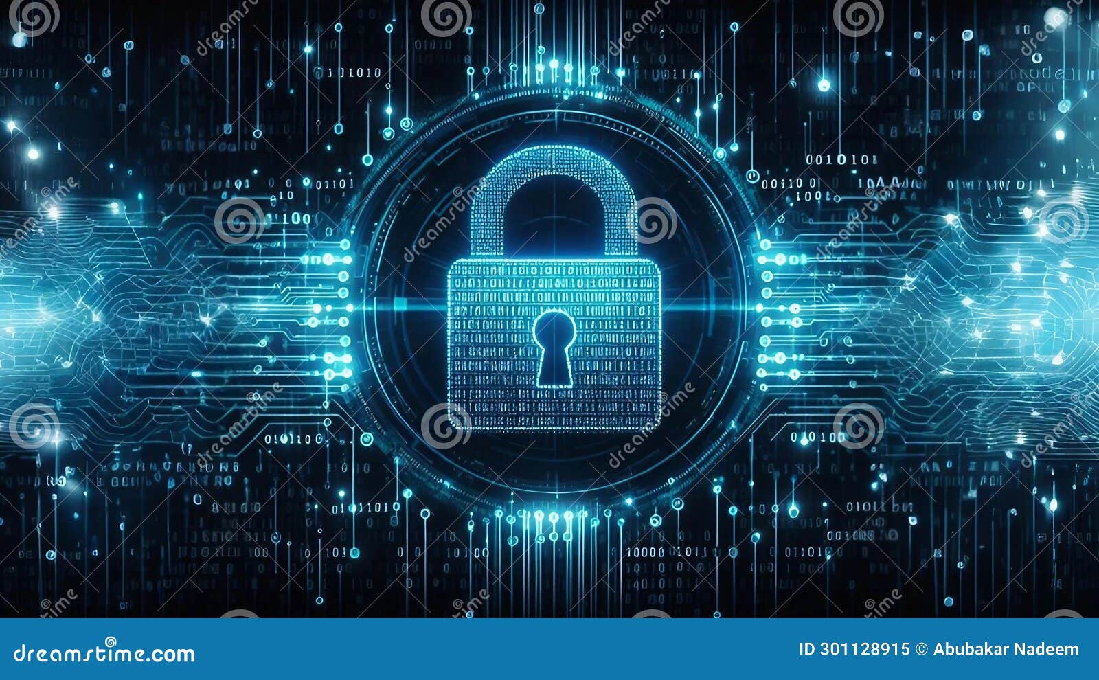 Binary Code Lock, Cybersecurity Concept Stock Illustration - Illustration of cyber, code: 301128915