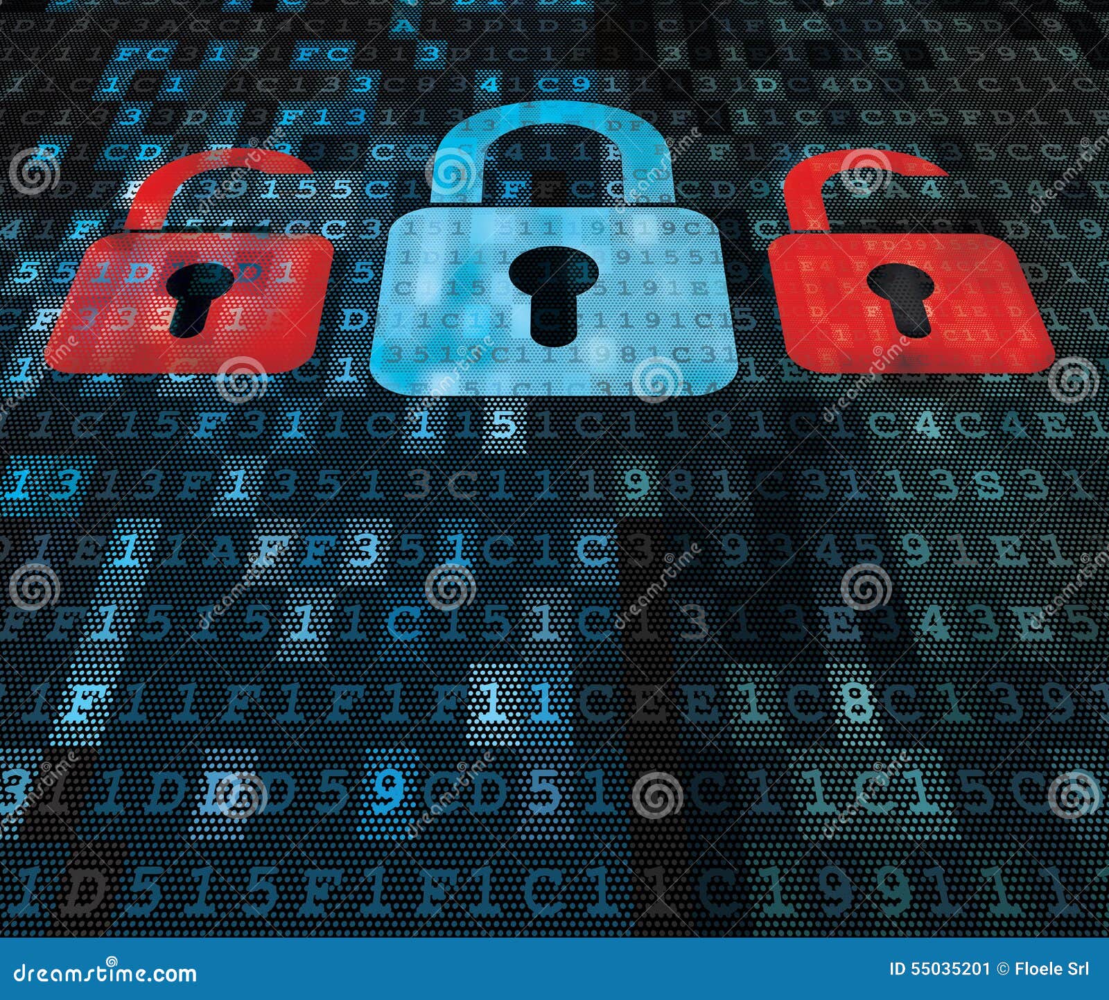 Binary code locks stock illustration. Illustration of zoom - 55035201