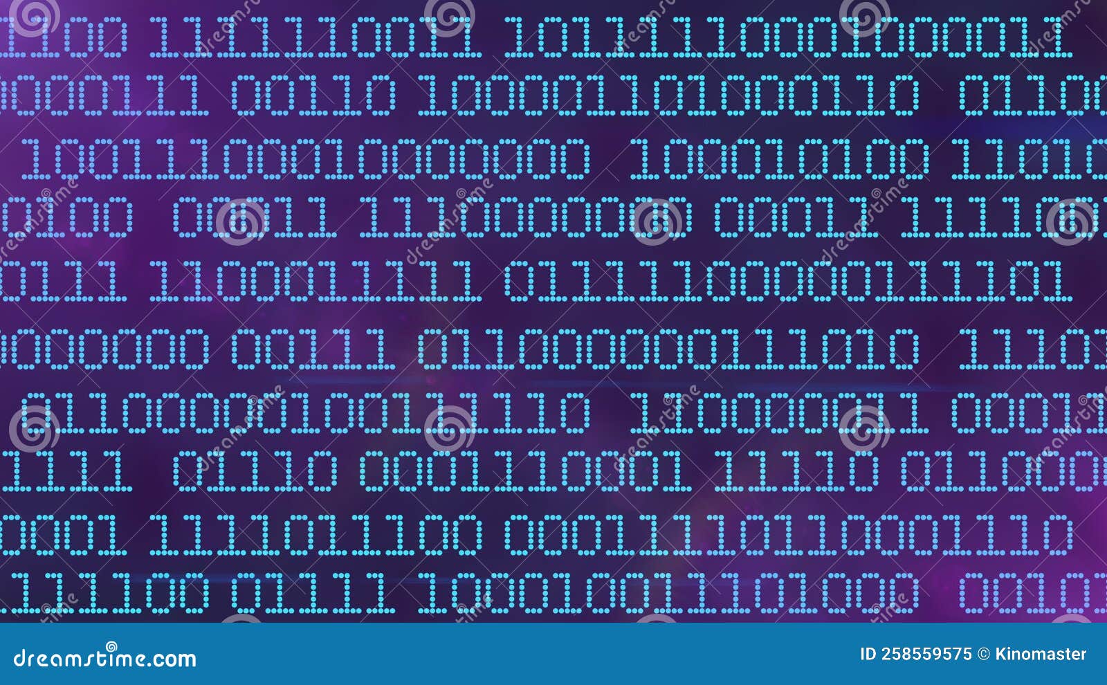 Binary Code Matrix Background With Blue Digits Moving On Screen Algorithm Binary Data Code
