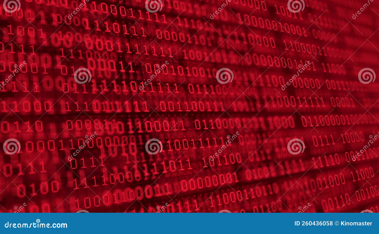 Binary Code Matrix Background with Red Digits on Black Background. Algorithm Binary, Data Code ...