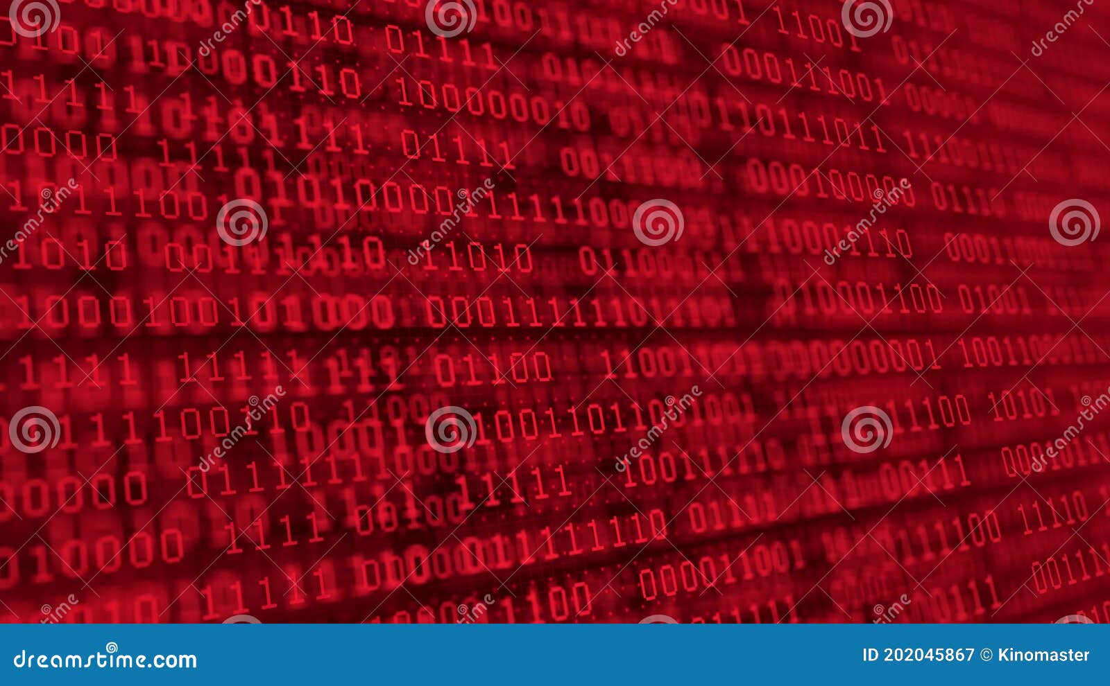 Binary Code Matrix Background With Red Digits Moving On Screen Algorithm Binary Data Code