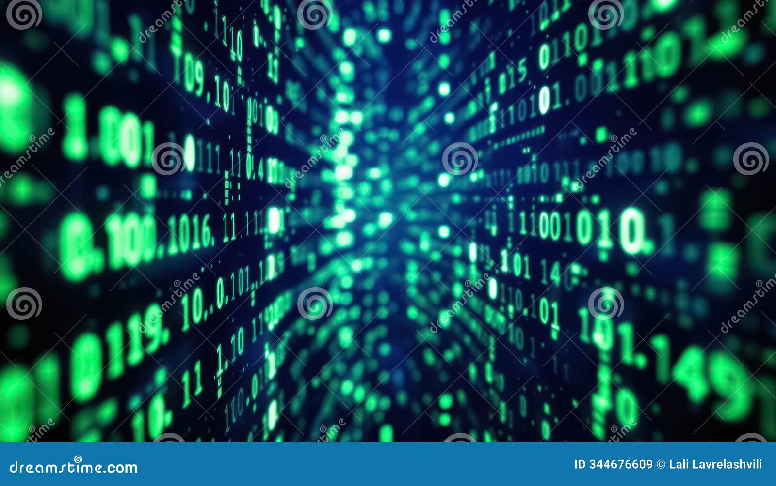 Binary Code Matrix Background, Tech Style Green Illuminated Numbers ...