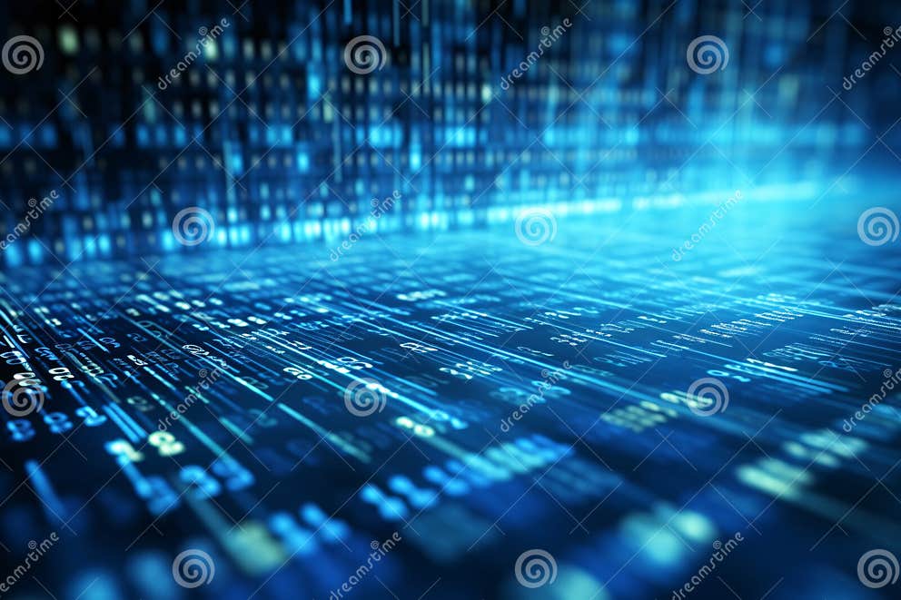 Binary Code Matrix. Digital Information Technology Background Stock Illustration - Illustration ...