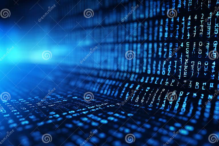 Binary Code Matrix. Digital Information Technology Background Stock Illustration - Illustration ...