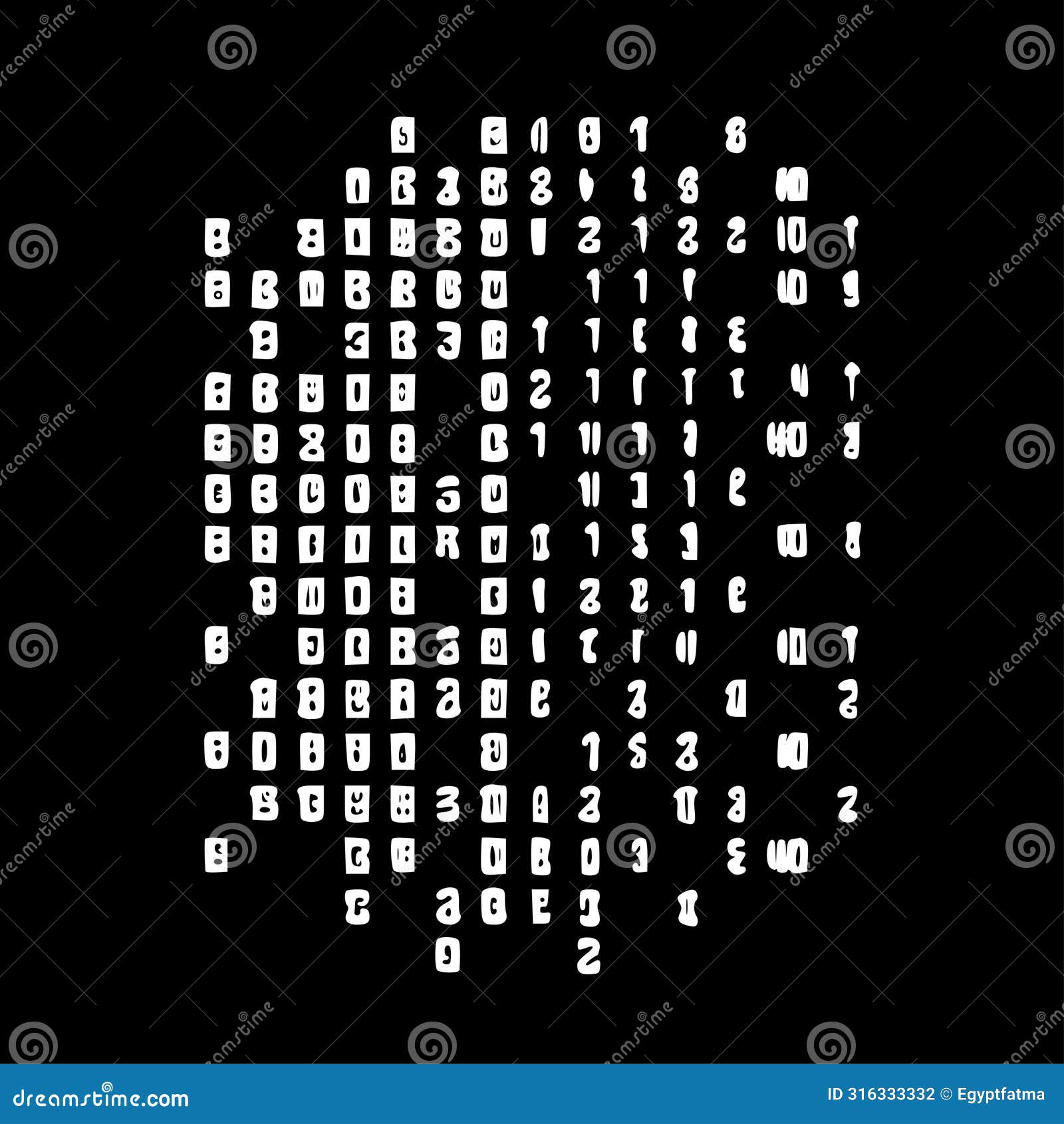 Binary Code - Minimalist and Simple Silhouette - Vector Illustration Stock Vector - Illustration ...