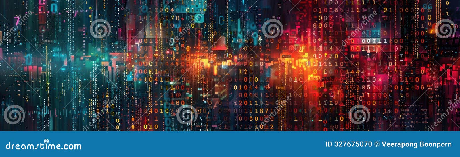 Binary Code Morphing Into Futuristic Symbols On A Hi-tech Canvas Stock ...