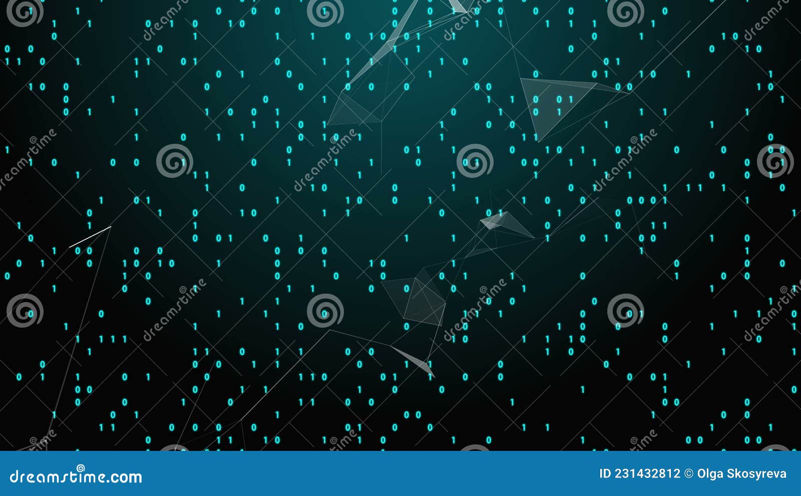 Plexus Fantasy Abstract Technology Grid Structure Of Numbers Digits