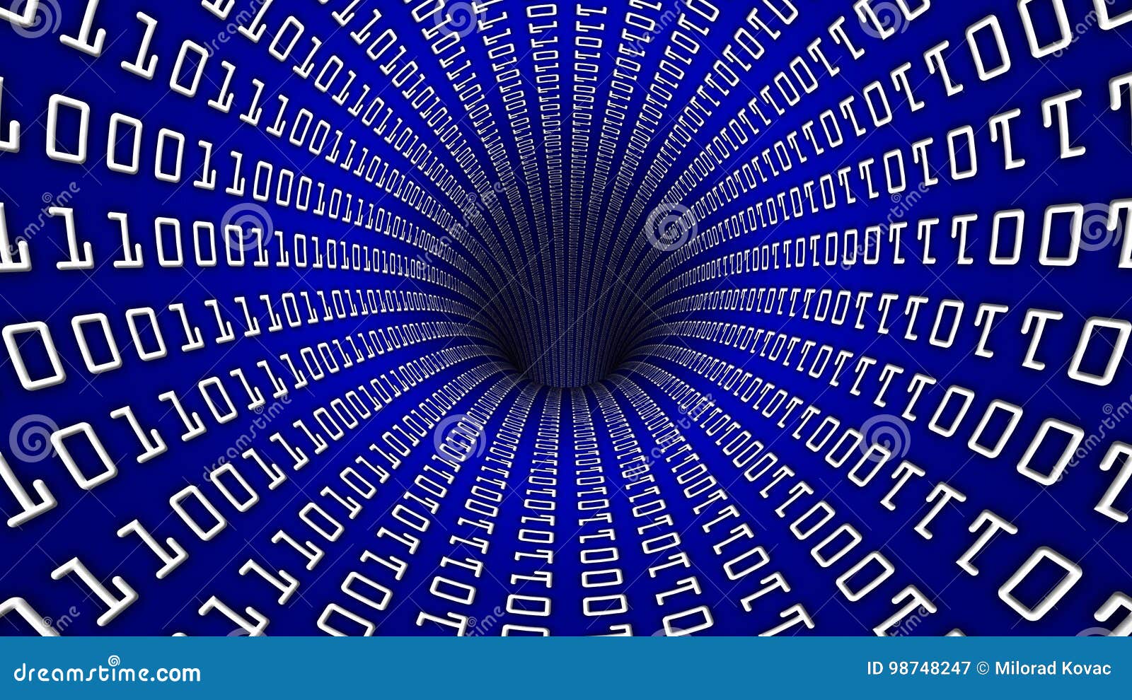 Binary Code Network Tunnel Hole Stock Illustration - Illustration of ...