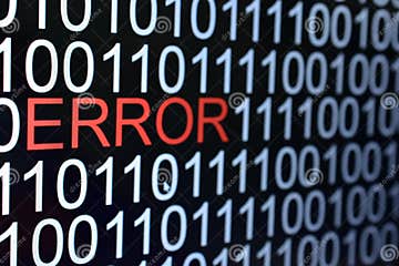 The Binary Code Number Background and Word of ERROR in Red Color Stock ...