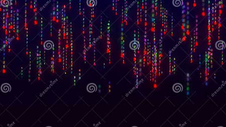 Binary Code with Numbers Moving on the Screen. Digital Age. Binary Algorithm, Data Code ...