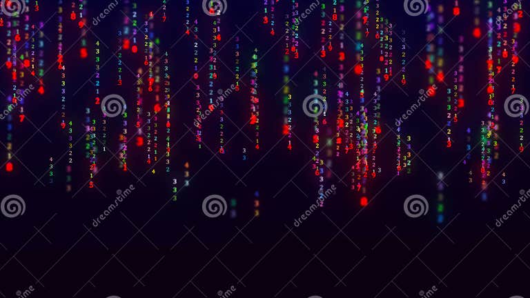 Binary Code with Numbers Moving on the Screen. Digital Age. Binary ...