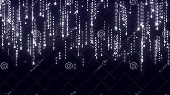 Binary Code with Numbers Moving on the Screen. Digital Age. Binary Algorithm, Data Code ...