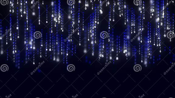 Binary Code with Numbers Moving on the Screen. Digital Age. Binary ...