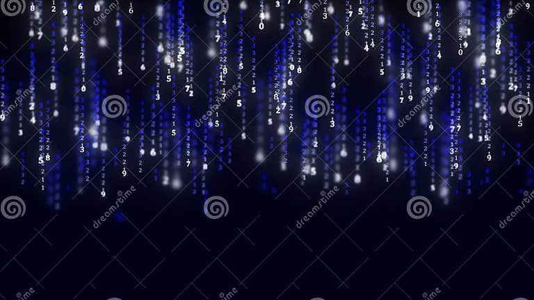 Binary Code with Numbers Moving on the Screen. Digital Age. Binary ...
