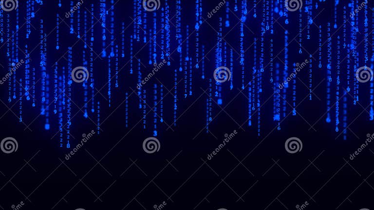 Binary Code with Numbers Moving on the Screen. Digital Age. Binary Algorithm, Data Code ...